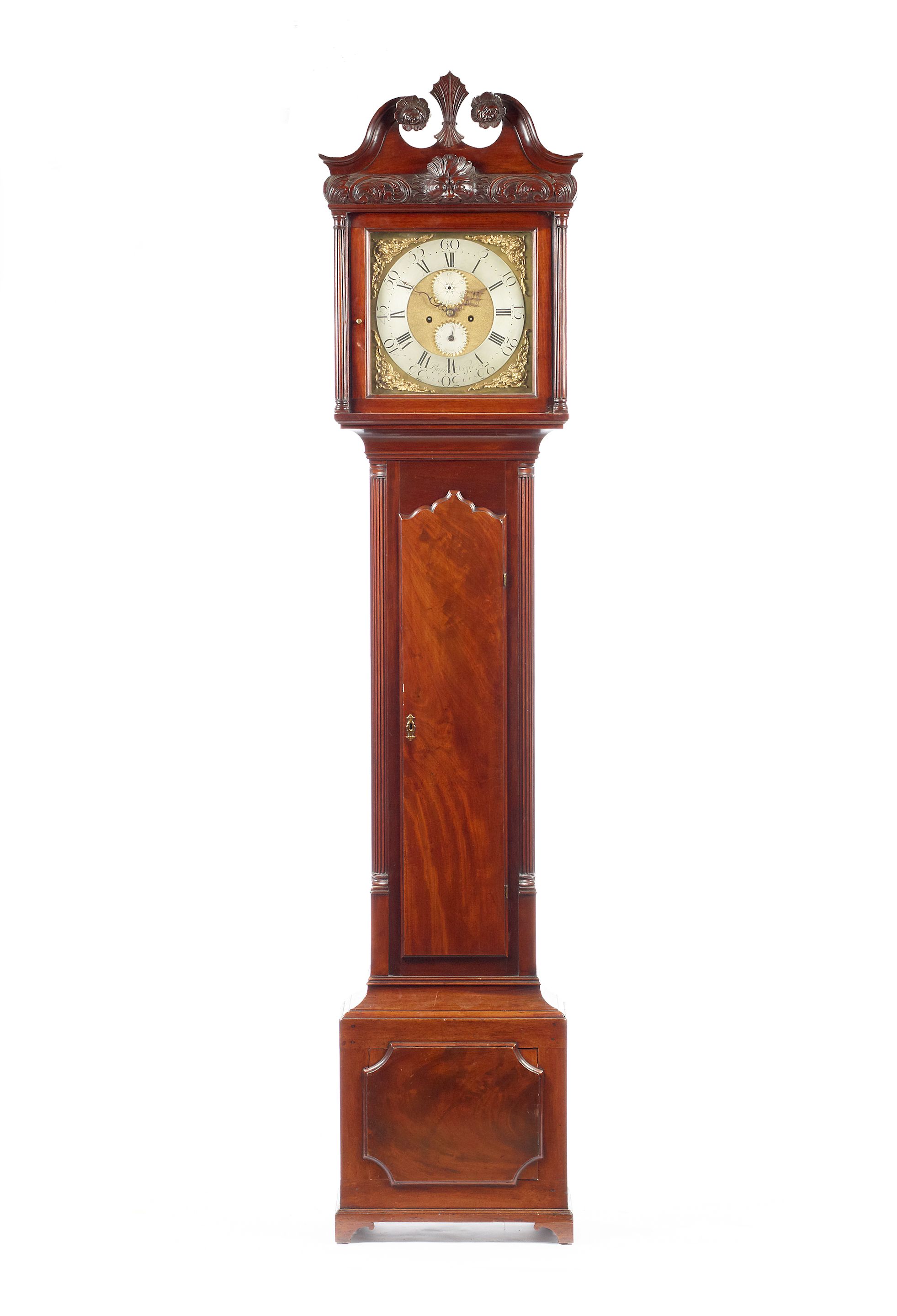 Bonhams : A late 18th century Irish mahogany longcase clock Barnaby ...
