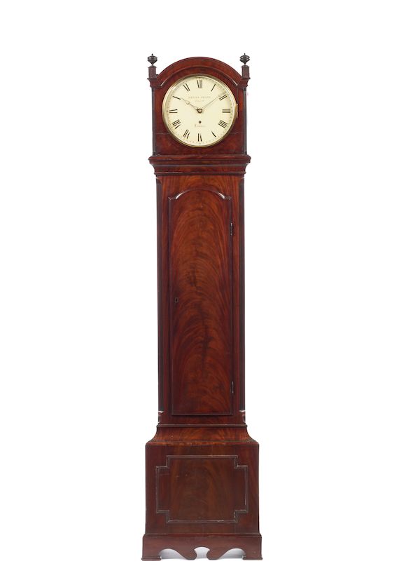 Bonhams : A rare 19th century English mahogany longcase clock of long ...