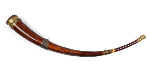 Bonhams : An Asian gilt copper mounted stained elephant or mammoth tusk ...