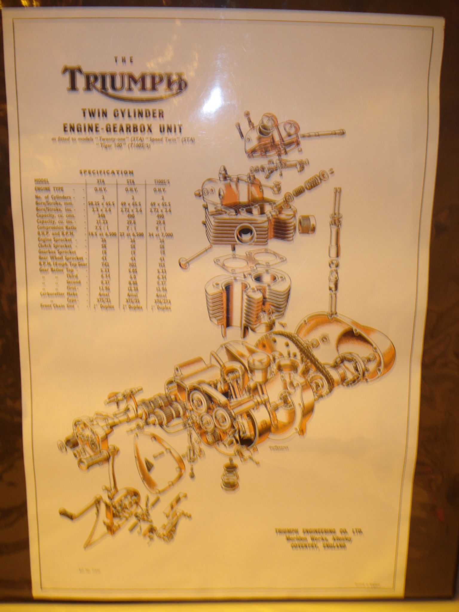 Bonhams Cars : Two original Triumph exploded diagram posters,