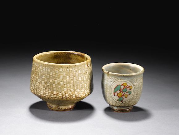 Bonhams : Two stoneware teacups or unomi by Shimaoka Tatsuzo (Japanese ...