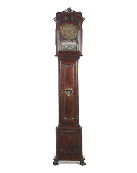 Bonhams : A 19th century Dutch automata longcase clock 'Js Du Chesne ...