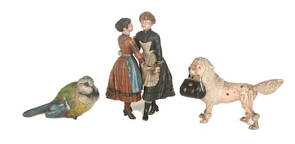 Bonhams : Three early 20th century Viennese cold painted bronze models