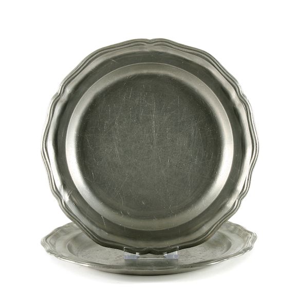 Bonhams : A pair of mid 18th Century wavy edge plates, European