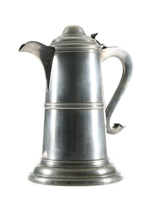 Bonhams : A late 19th Century Britannia Metal spouted flagon