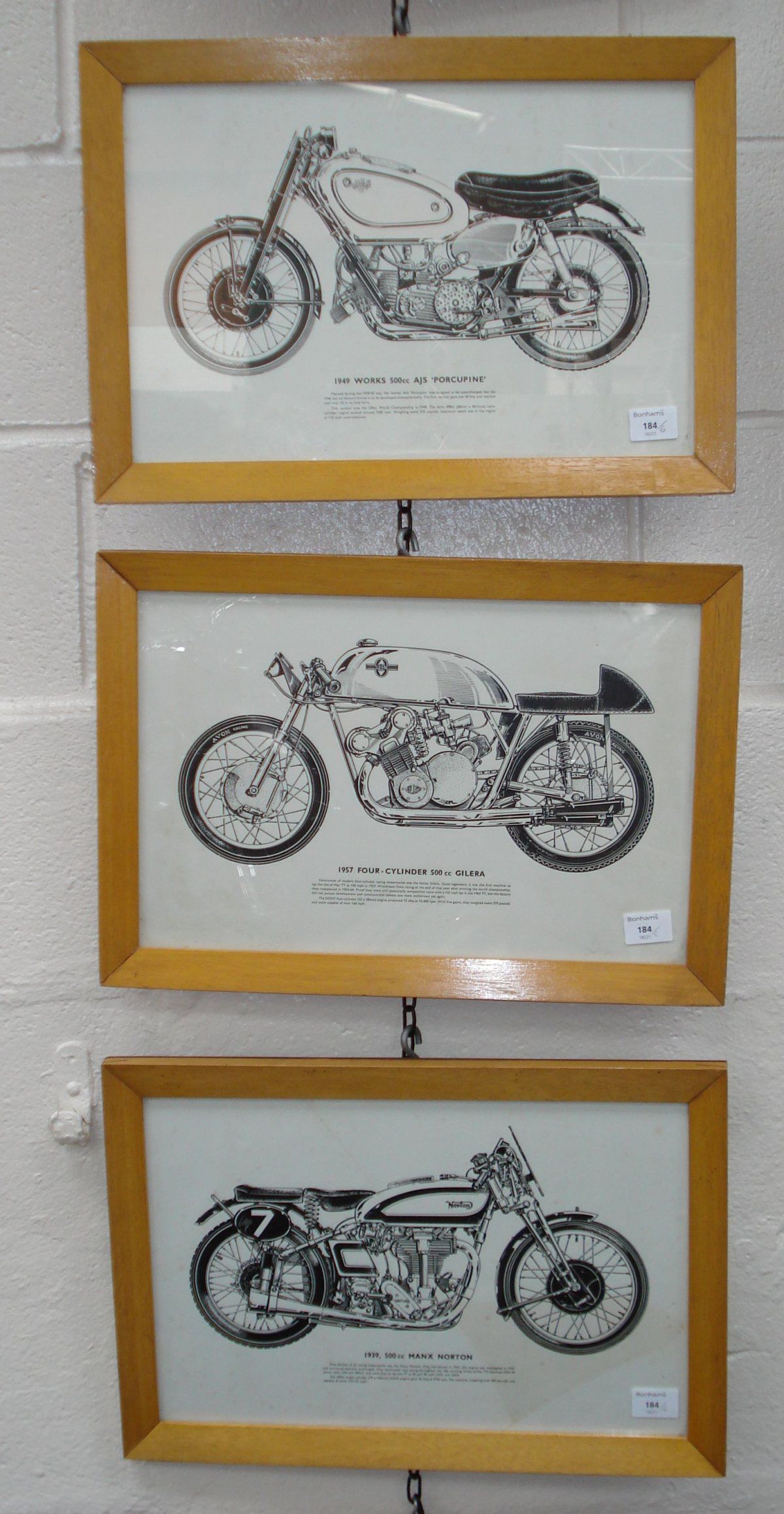 Bonhams Cars : Five motorcycle prints,