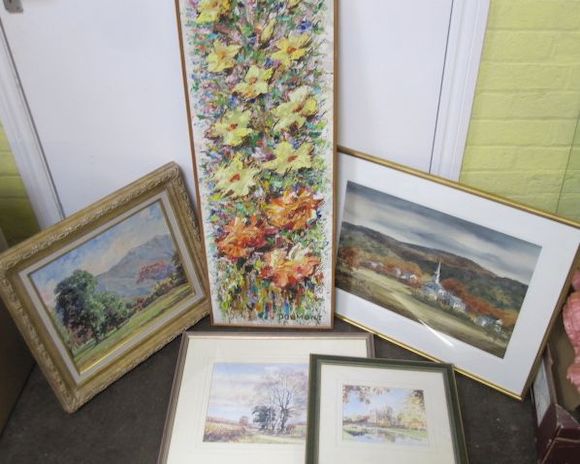 Bonhams : Doumont, 20th Century - Flower study, palette knife, signed ...