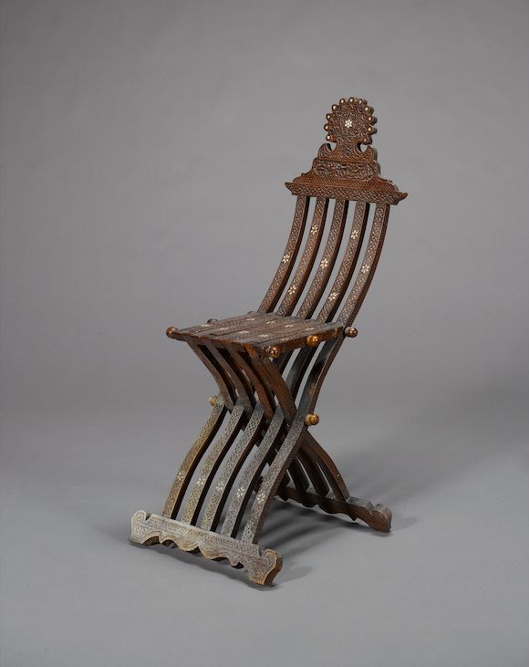 Bonhams : A Damascus mother-of-pearl inlaid parquetry wood Folding ...