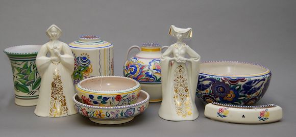 Bonhams : A small group of Poole pottery vases and bowls