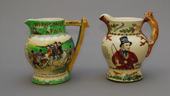 Bonhams : Two Crown Devon musical jugs