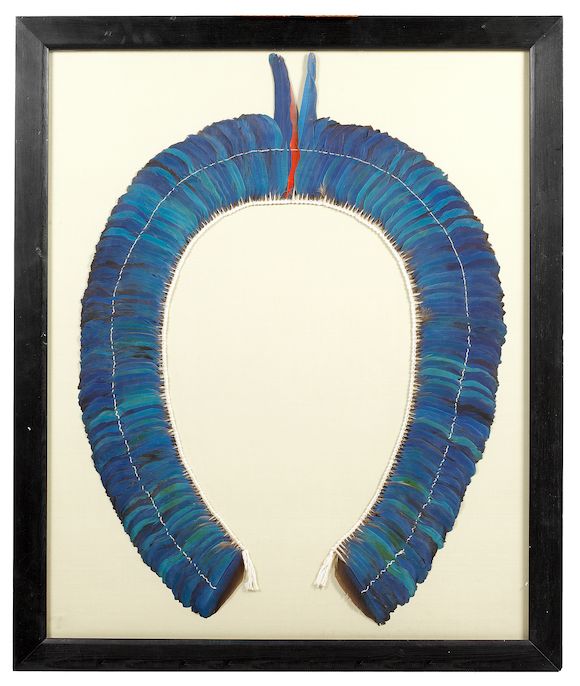 Bonhams : A Kayapo feather headdress Amazon 97cm high