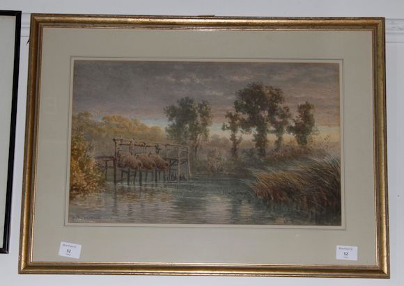 Bonhams : Samuel Phillips Jackson (British, 1830-1904) River landscape