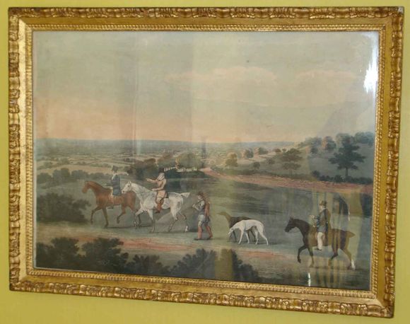 Bonhams : A pair of 18th century aquatints depicting hare coursing ...