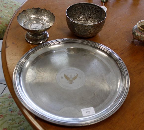 Bonhams : Two Thai white metal offering vessels