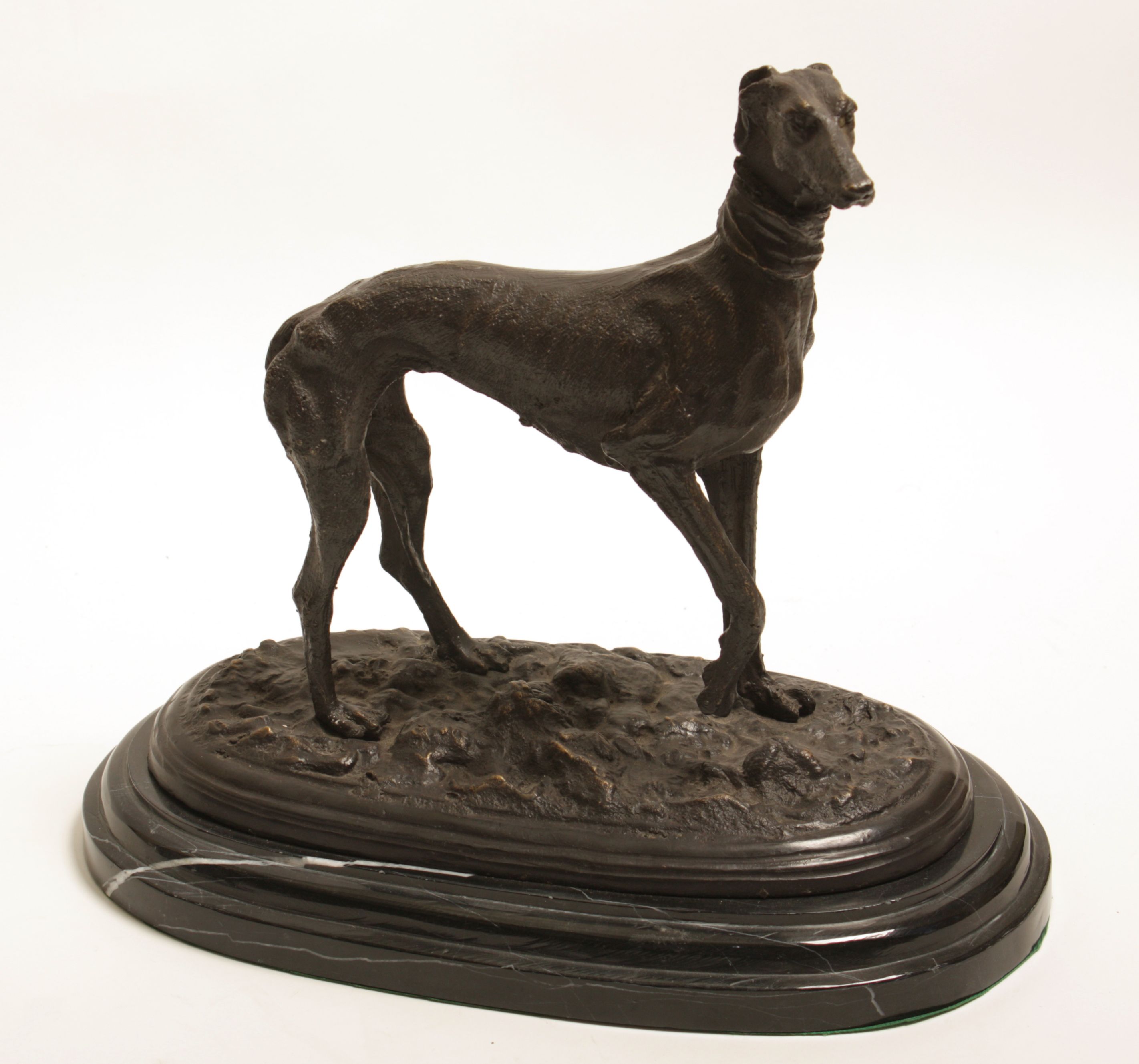 Bonhams : A modern bronze model of a greyhound