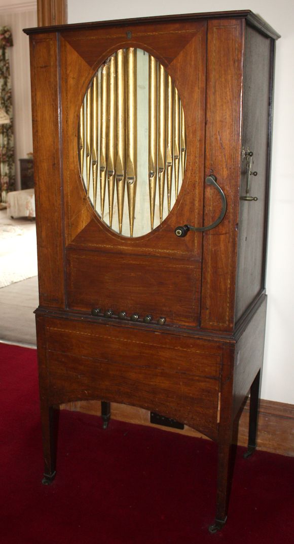 Bonhams : A 19th century mahogany and chequer banded barrel organ By ...