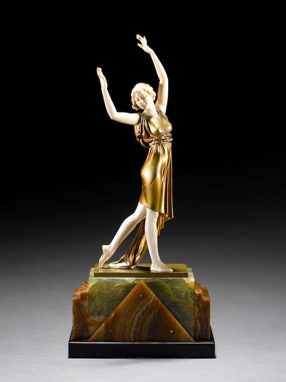 Bonhams : Ferdinand Preiss 'Lighter Than Air (Ada May)' a cold-painted ...