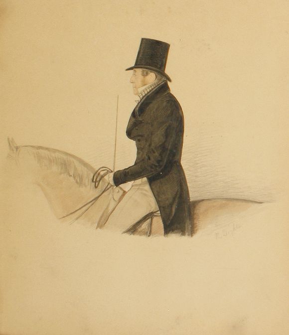 Bonhams : Richard Dighton (British, 1795-1880) Portrait of Capt. George ...