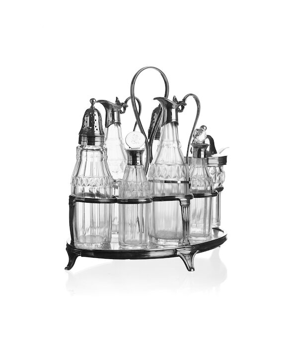 Bonhams : A George III cruet frame By Robert Hennell, London 1793