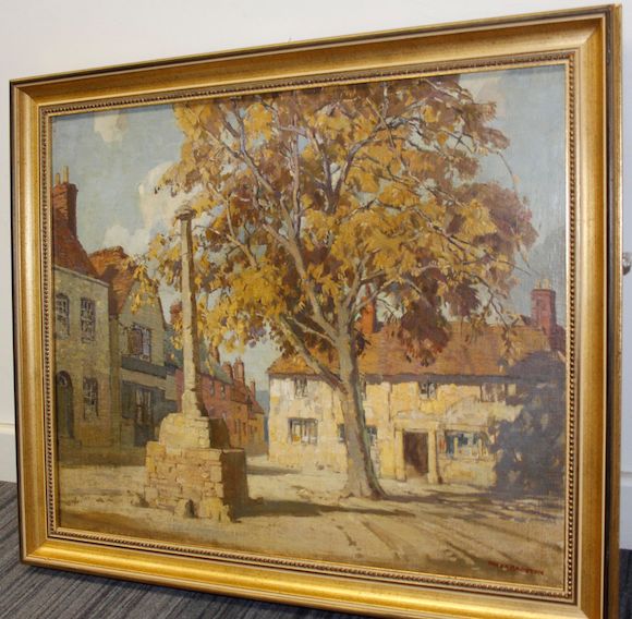 Bonhams : Freda Marston (British, 1895-1949) The Old Village Monument ...