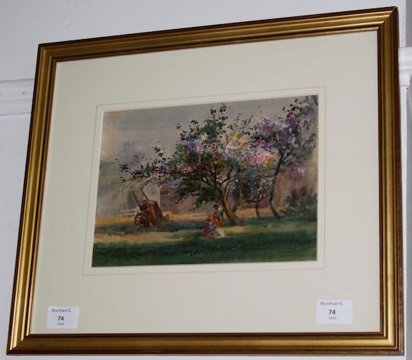 Bonhams : Adam Edwin Proctor (British, 1864-1913) Picnic in the orchard