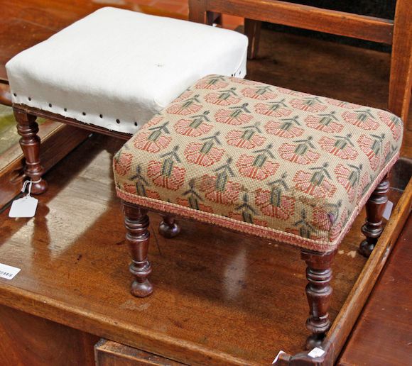 Bonhams : Two small victorian stools.