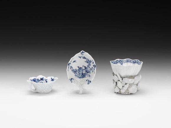 Bonhams : A Worcester leaf shaped pickle dish, circa 1756-60