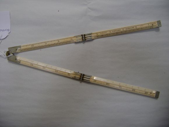 Bonhams : An antique ivory folding 2' ruler,