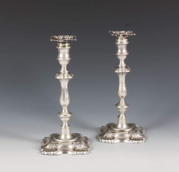 Bonhams : A pair of late Victorian silver candlesticks By William ...