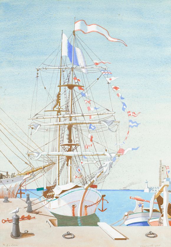 Bonhams : Edward Wadsworth (British, 1889-1949) Q.S.T.S. Queen Mary ...
