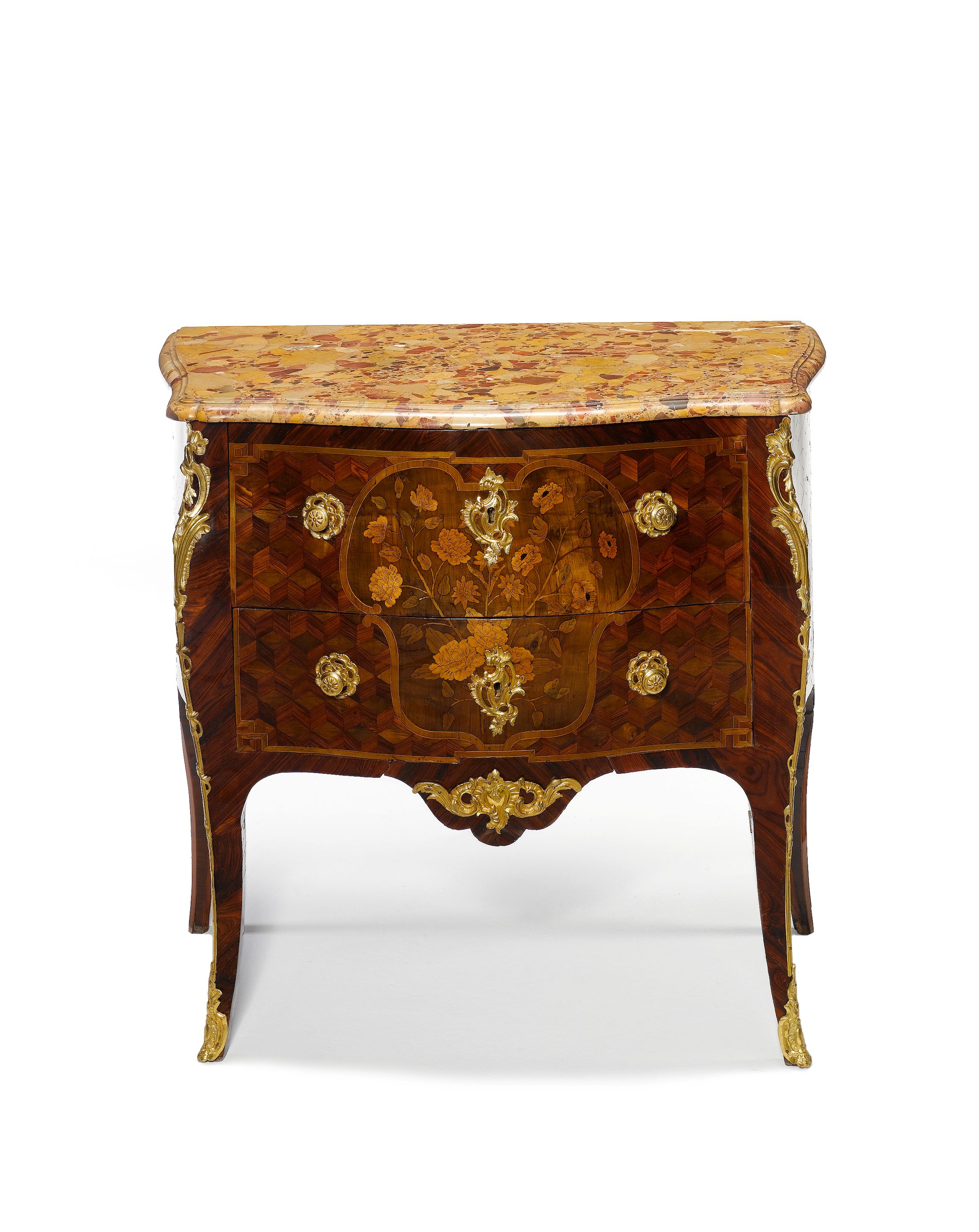Bonhams : A French 18th century Louis XV ormolu-mounted tulipwood ...