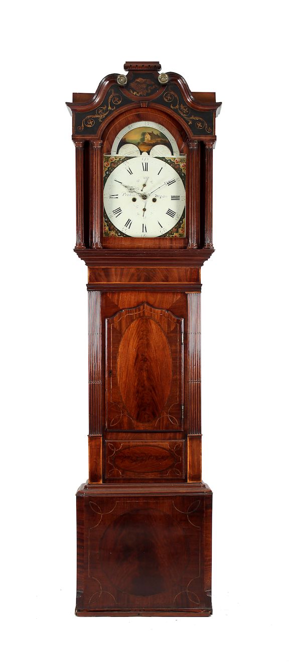 Bonhams : An early 19th Century inlaid mahogany-cased 8-day painted ...