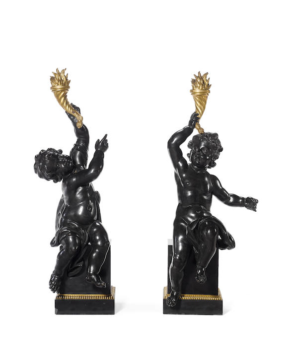Bonhams A Pair Of French 19th Century Gilt And Patinated Bronze Cherubs