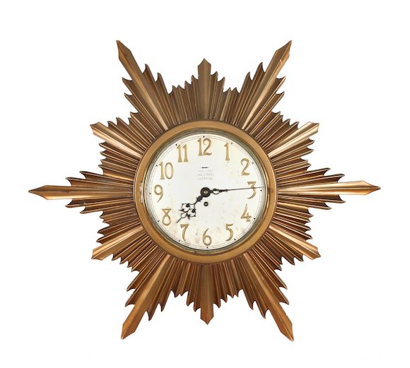 Bonhams : An early 20th Century giltwood 'starburst' wall timepiece ...