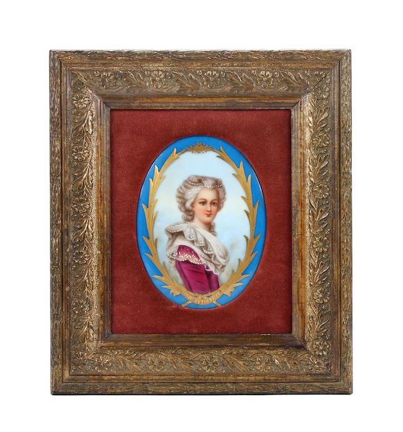 Bonhams : A Sèvres style plaque depicting Marie Antoinette in the ...