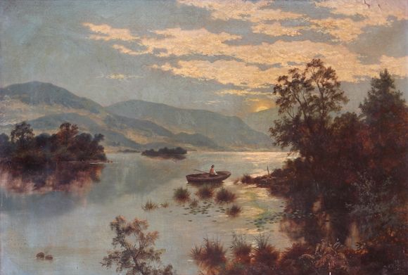 Bonhams : Edgar Longstaffe (British, 1849-1912) Coastal scene with man ...