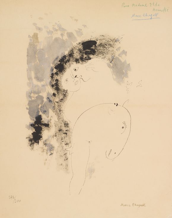 Bonhams : Marc Chagall (Russian/French, 1887-1985) L'Aube Offset lithograph in colours, 1958, on ...