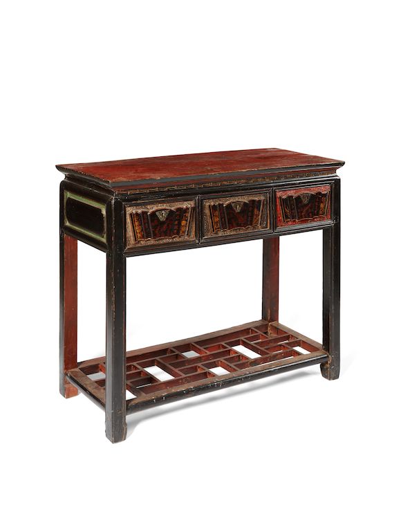 Bonhams : A Chinese Chu Chow table 19th century