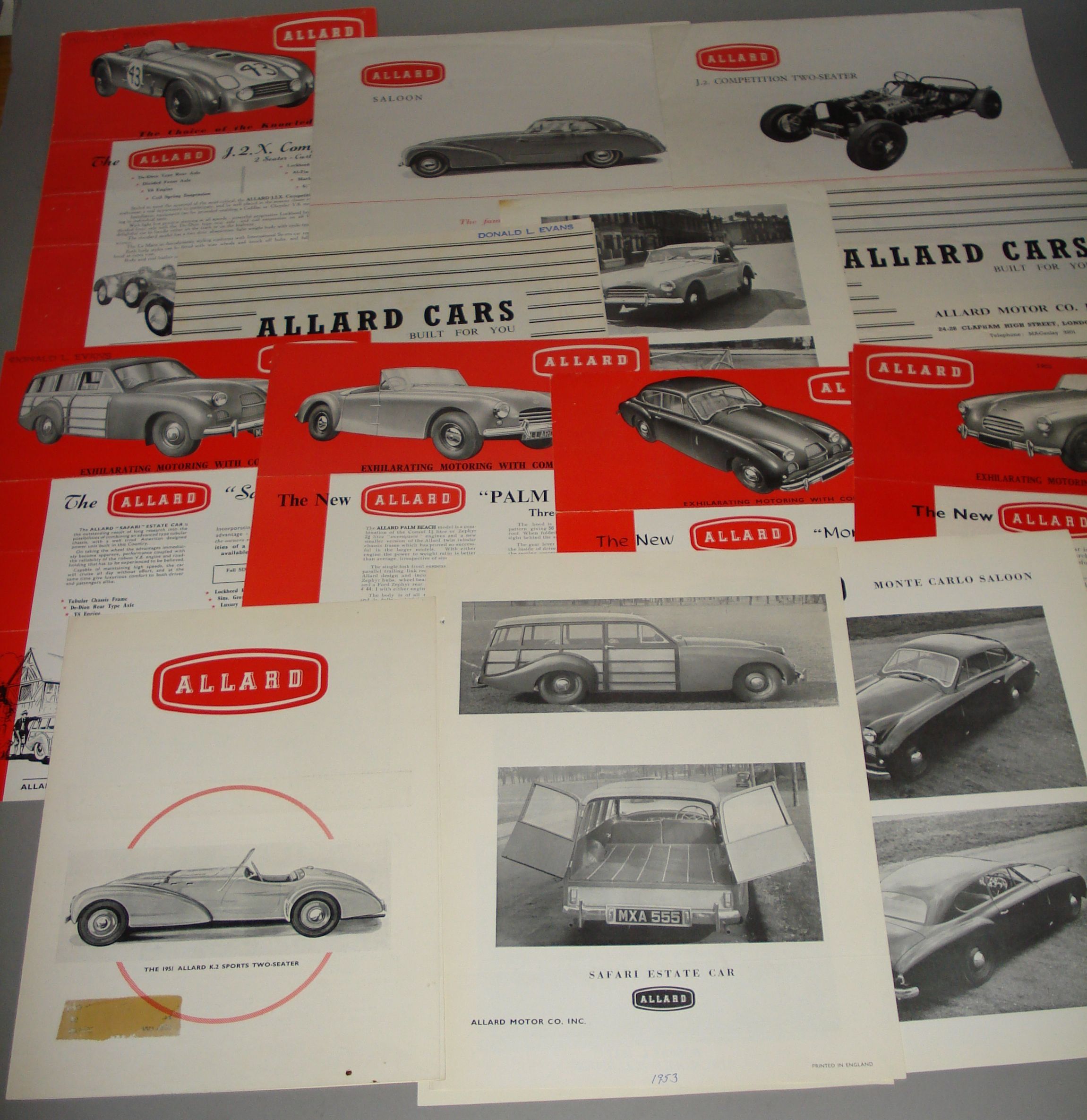 Bonhams Cars : A file of brochures and sales sheets relating to Allard ...