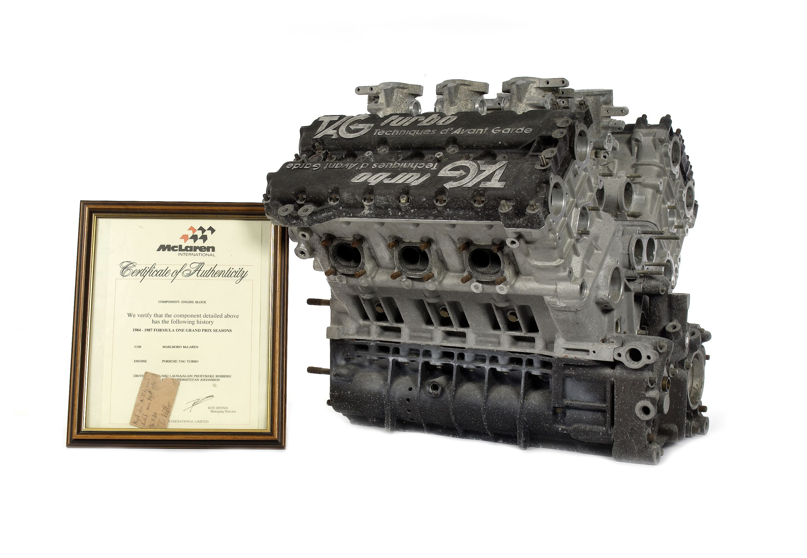 Bonhams Cars : A Porsche TAG Turbo engine as used in Formula 1 cars by ...