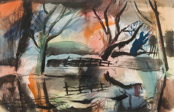 Bonhams : Rowland Suddaby (British, 1912-1973) Watery landscape