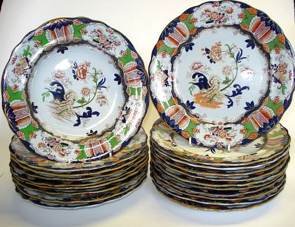 Bonhams : An Improved Ironstone China part dinner service, circa 1820