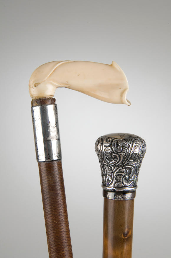 Bonhams A Late Victorian Silver Mounted Bamboo Walking Cane