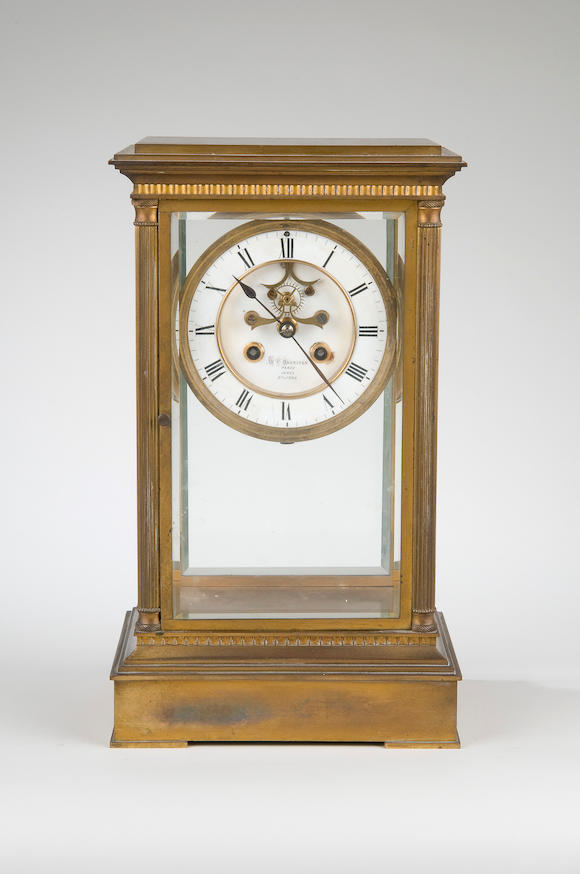 Bonhams A Late 19th Century French Gilt Brass Four Glass Mantel Clock