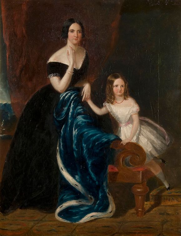 Bonhams : John Oliphant (British?) Portrait of a Lady and her daughter