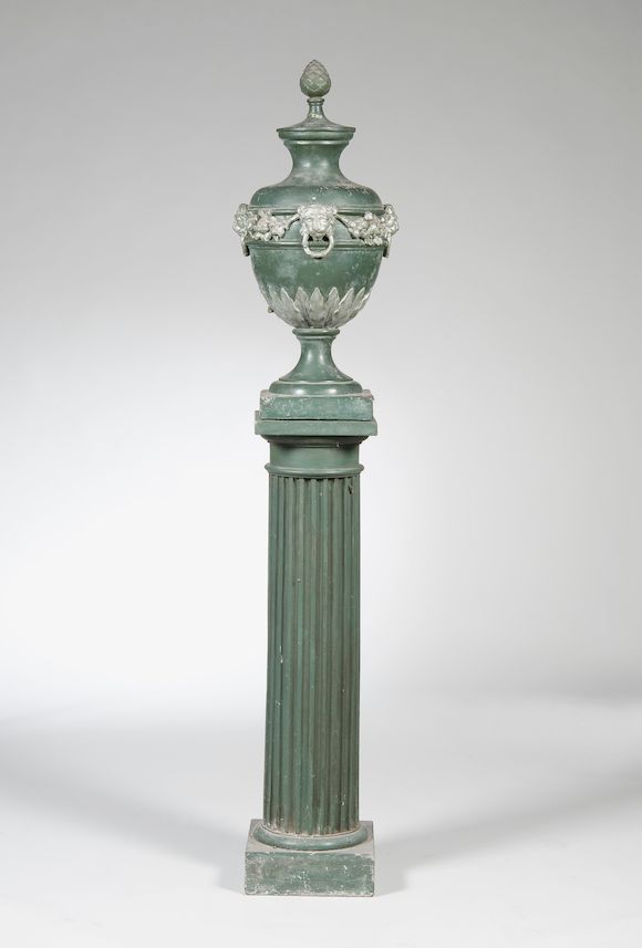 Bonhams : A Continental neo-classical style green painted and silvered ...