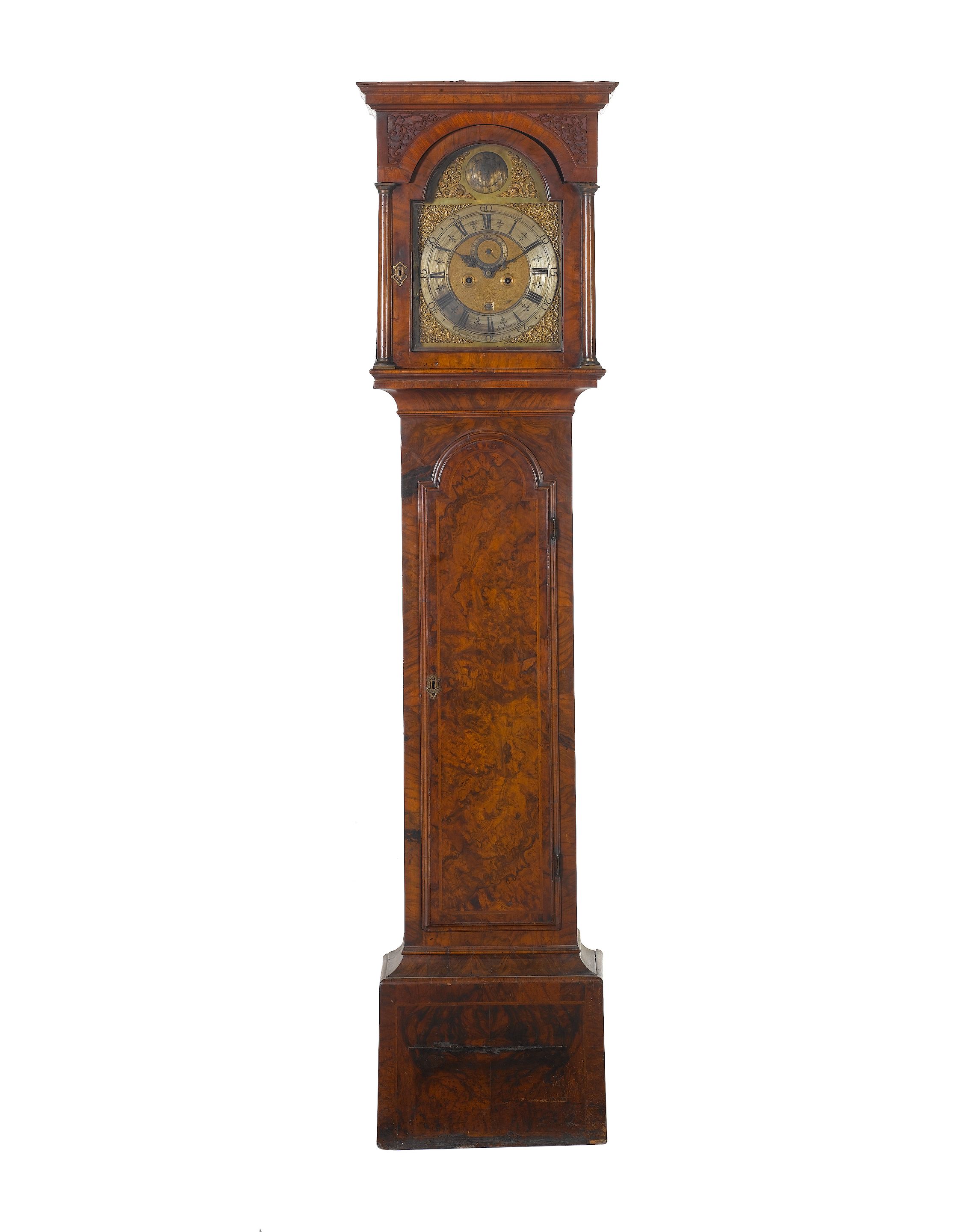 Bonhams : A first half of the 18th century walnut longcase clock John ...
