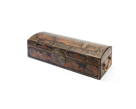 Bonhams : A lacqered wood scroll box 19th century, painted Daoguang ...