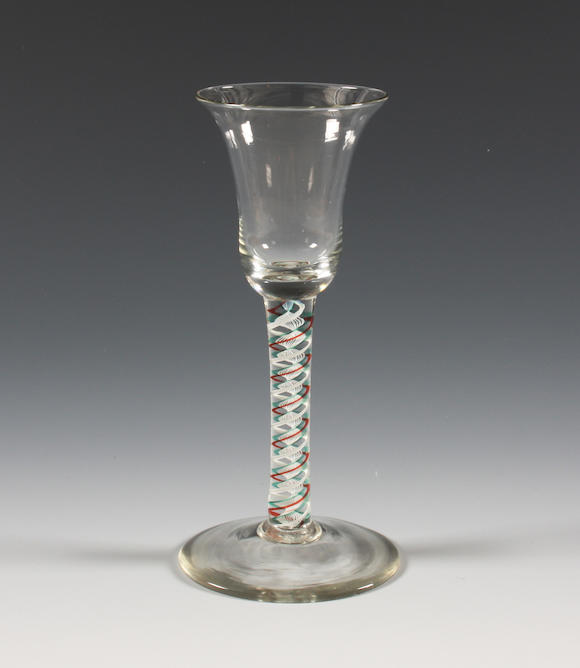 Bonhams A Colour Twist Wine Glass Circa 1770