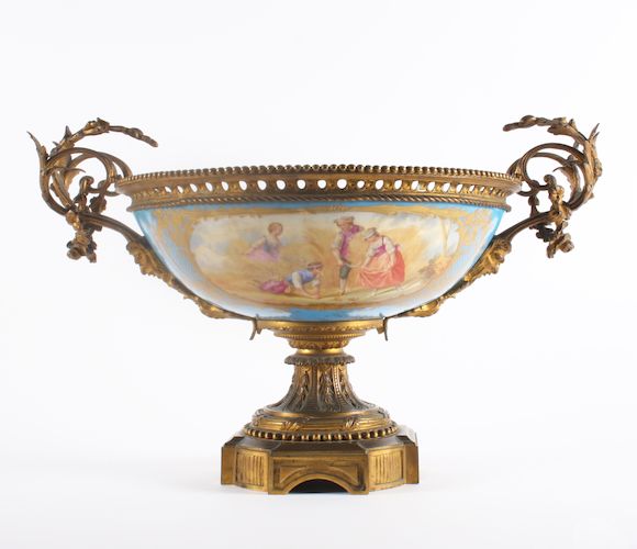 Bonhams : A Sèvres-style centrepiece with gilt metal mounts 19th Century.
